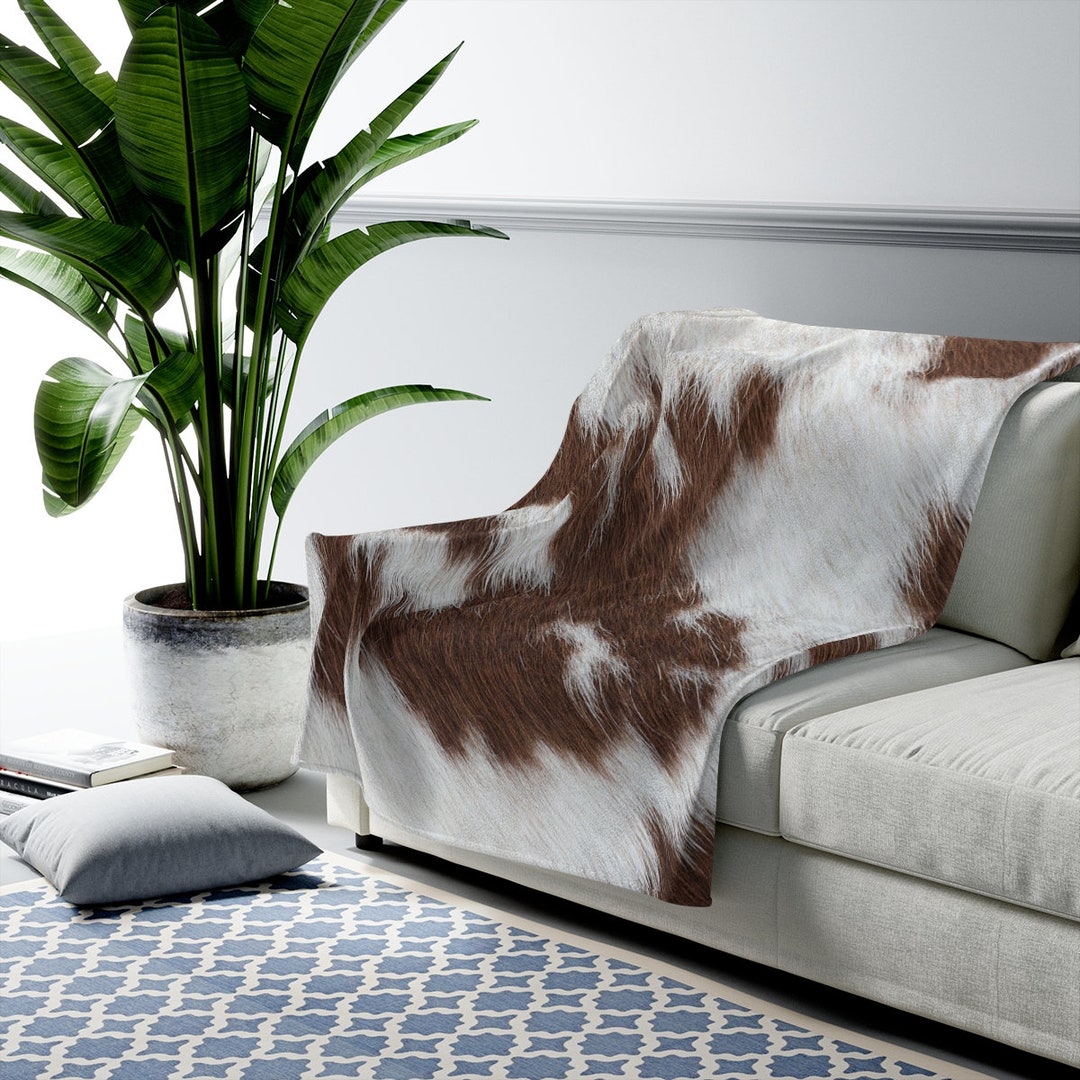 Cowhide Blanket Western Cow Print Blanket Western Throw Blanket Cowhide ...