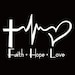 Car Sticker, Faith, Hope, Love, Christian, Jesucristo, for Vehicles ...