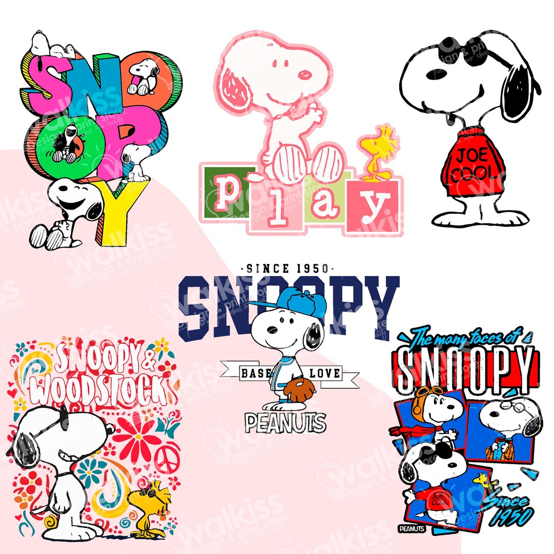 SNOOPY VINTAGE COLLECTION - 6 Nostalgic Retro Prints | Digital Art - Etsy