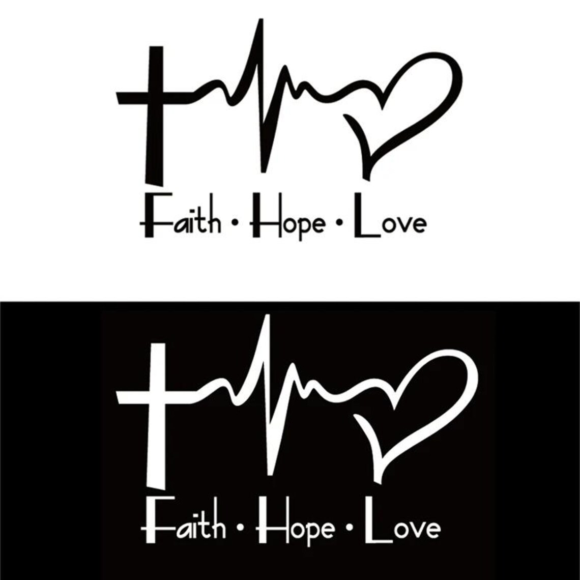 Car Sticker, Faith, Hope, Love, Christian, Jesucristo, for Vehicles ...