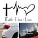 Car Sticker, Faith, Hope, Love, Christian, Jesucristo, for Vehicles ...