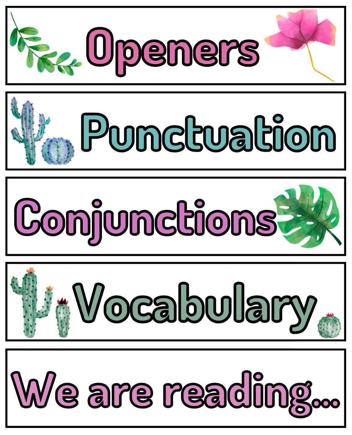 Botanical Garden Themed Display Labels | English Working Wall | PDF ...