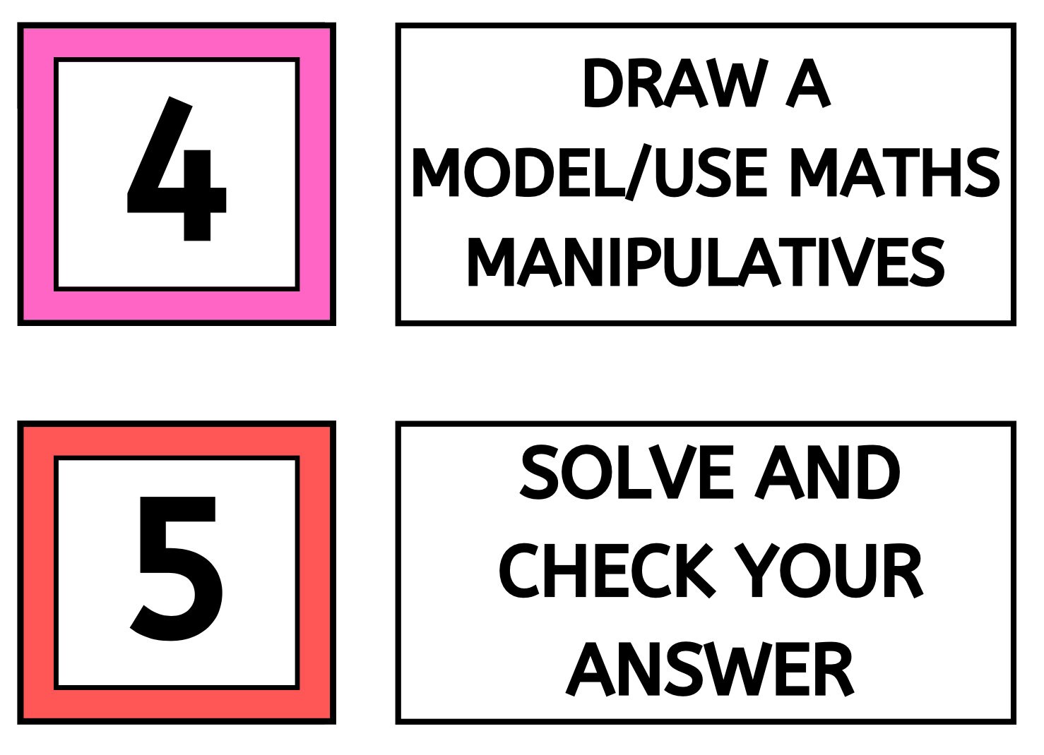 Maths Word Problems Strategy Poster & Smaller Version for Children's ...