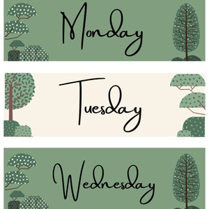 Botanical Drawer Labels - Days of the Week - Etsy