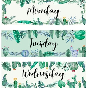 Botanical Drawer Labels - Days of the Week - Etsy