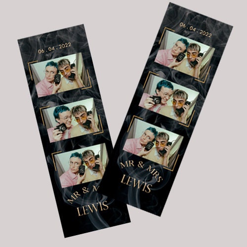 Dark Smokey 2x6 Photo Strip Editable Wedding Party Photobooth Template ...
