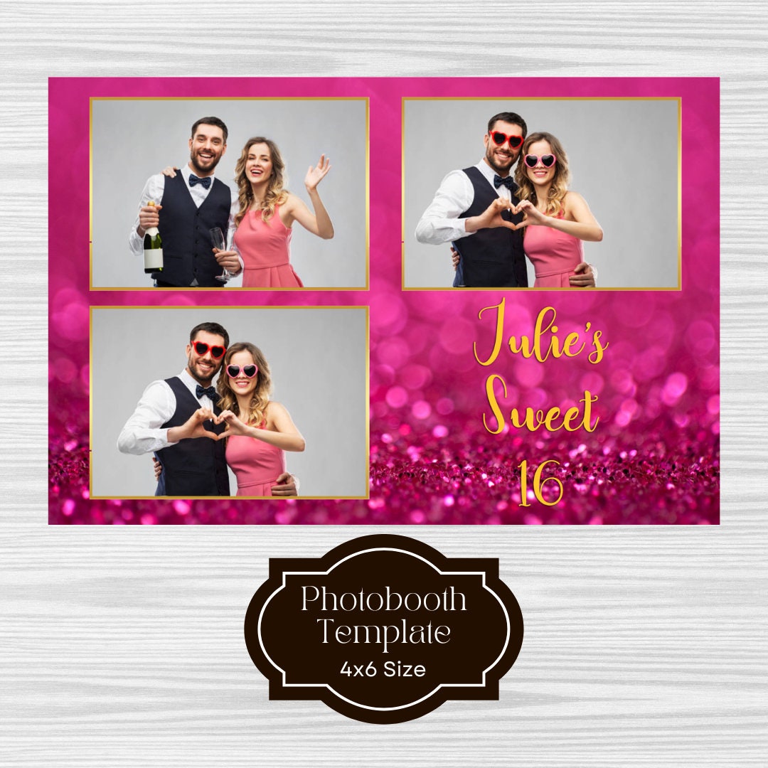 Pink and Gold Shiny Sparkle Birthday Party Template PSD, PNG, Easy 100% ...