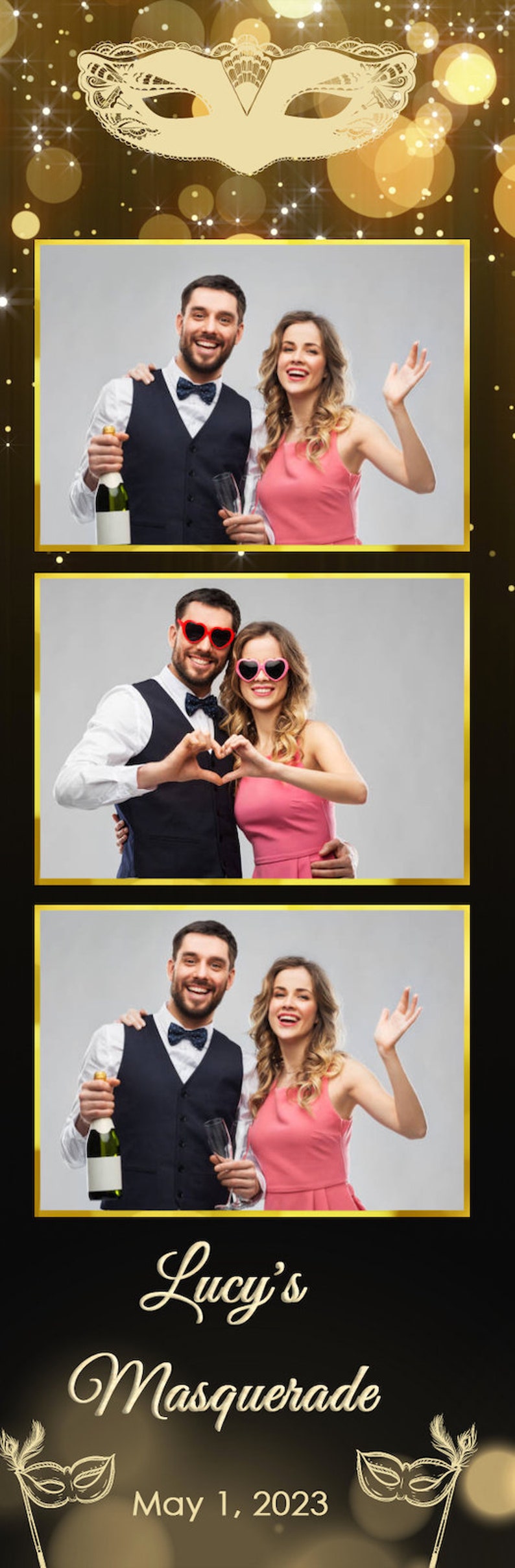 Masquerade Photo Booth Template, Mardi Gras Photo Booth Template, Photo ...