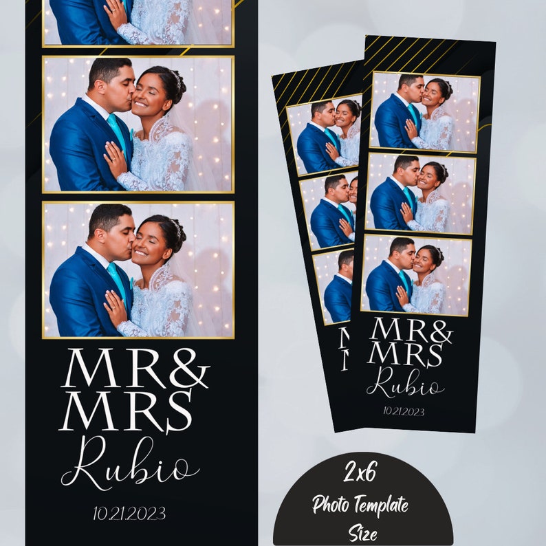 Black and Gold Wedding Photo Booth Overlay Classic Classy - Etsy