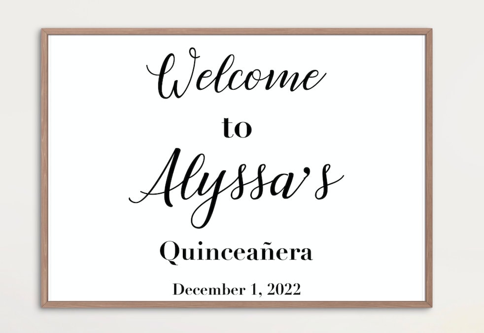 Printable Quinceanera Welcome Sign, Welcome to Quinceanera Party ...