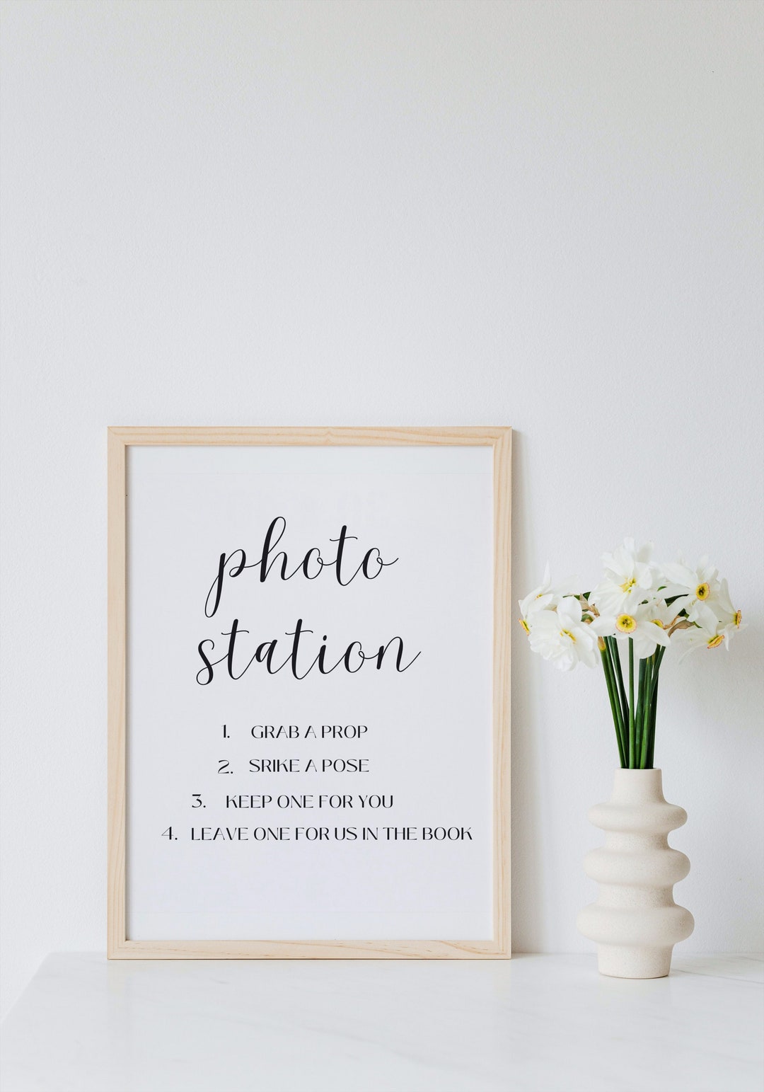 Photo Station Sign, Grab A Prop and Strike A Pose, Wedding Signs ...