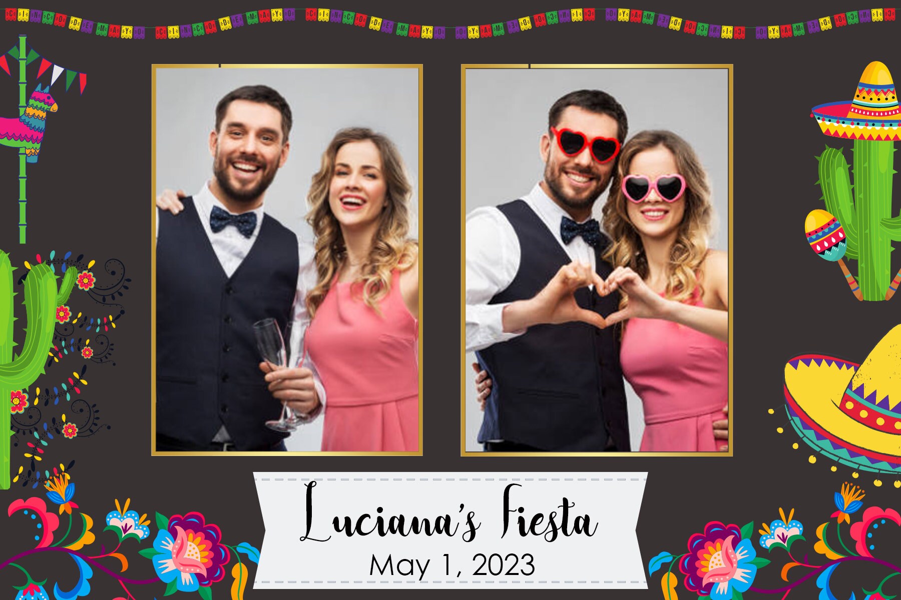 Fiesta Photo Booth Template, Mexican Fiesta Photo Booth Template, Photo ...