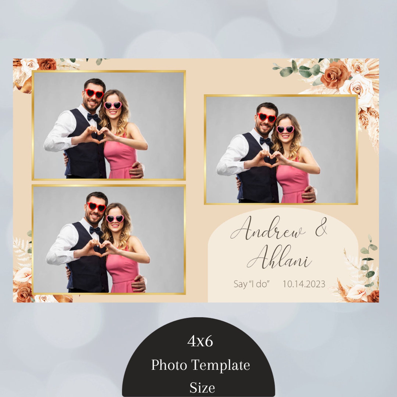 Autumn Photo Booth Template, Fall Wedding Photo Booth Template, Photo ...