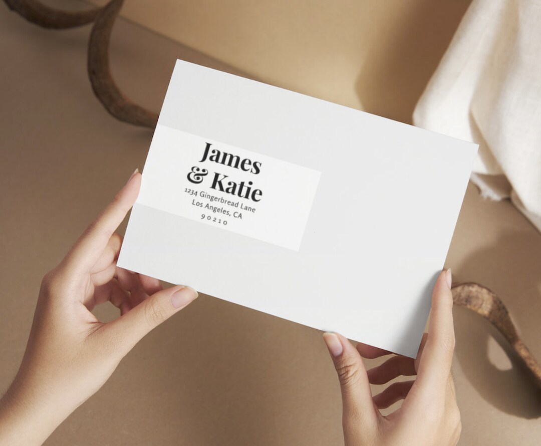 DIY Address Label Template, Modern Classy Wedding Birthday Invitation, Envelope Addressing ...