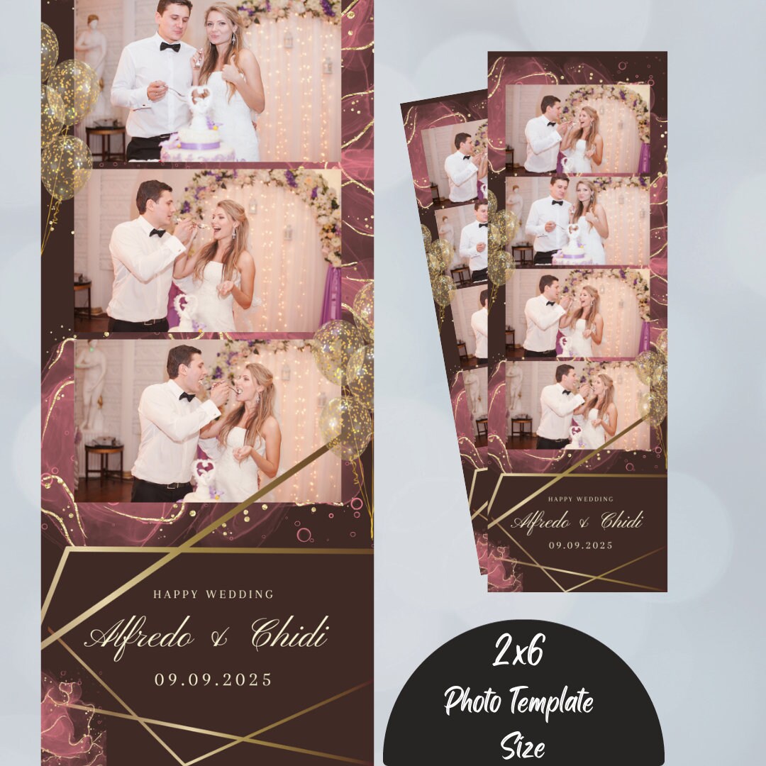 Eggplant and Gold Wedding Photo Booth Overlay, Classic Classy ...