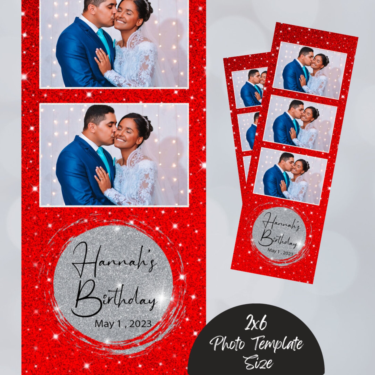 Quinceanera Photo Booth Template, 2x6 Photo Booth Overlay, Photo Booth ...