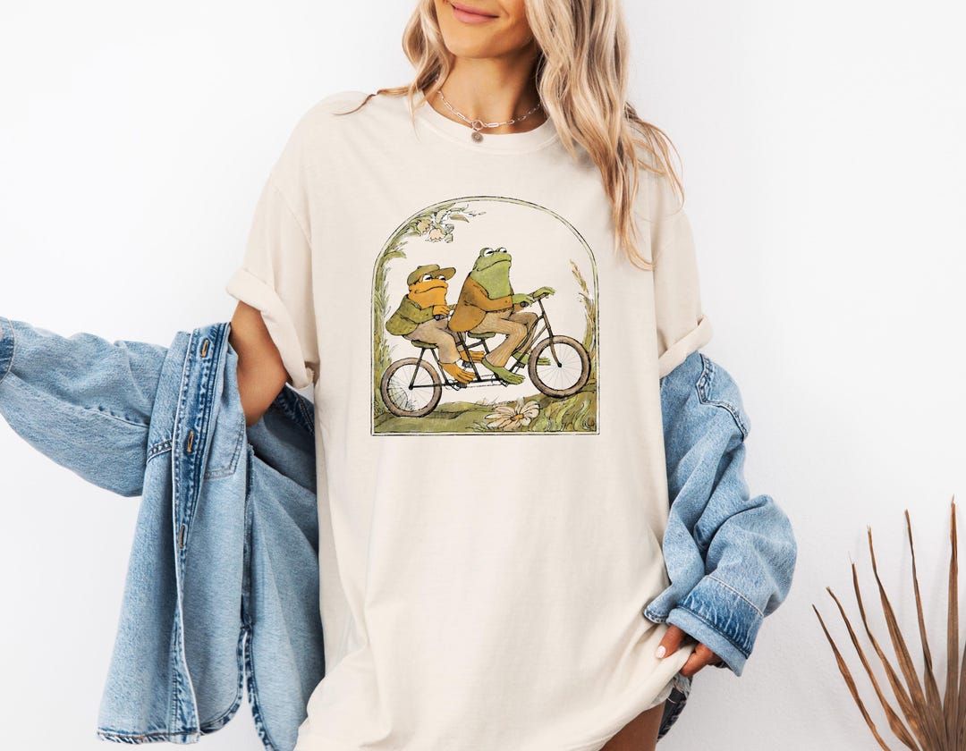 Frog and Toad T-shirt, Frog and Toad on Bike Shirt, Nature Shirt, Frog ...
