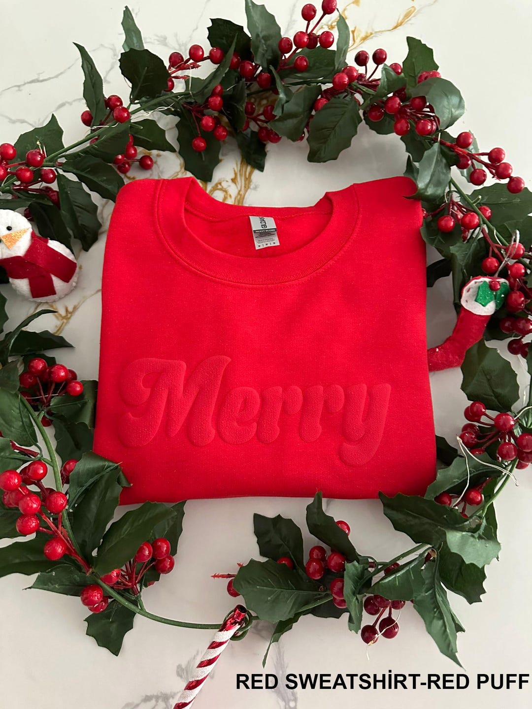 Puff Print Merry Sweatshirt,merry and Bright Sweatshirt,merry,holiday ...