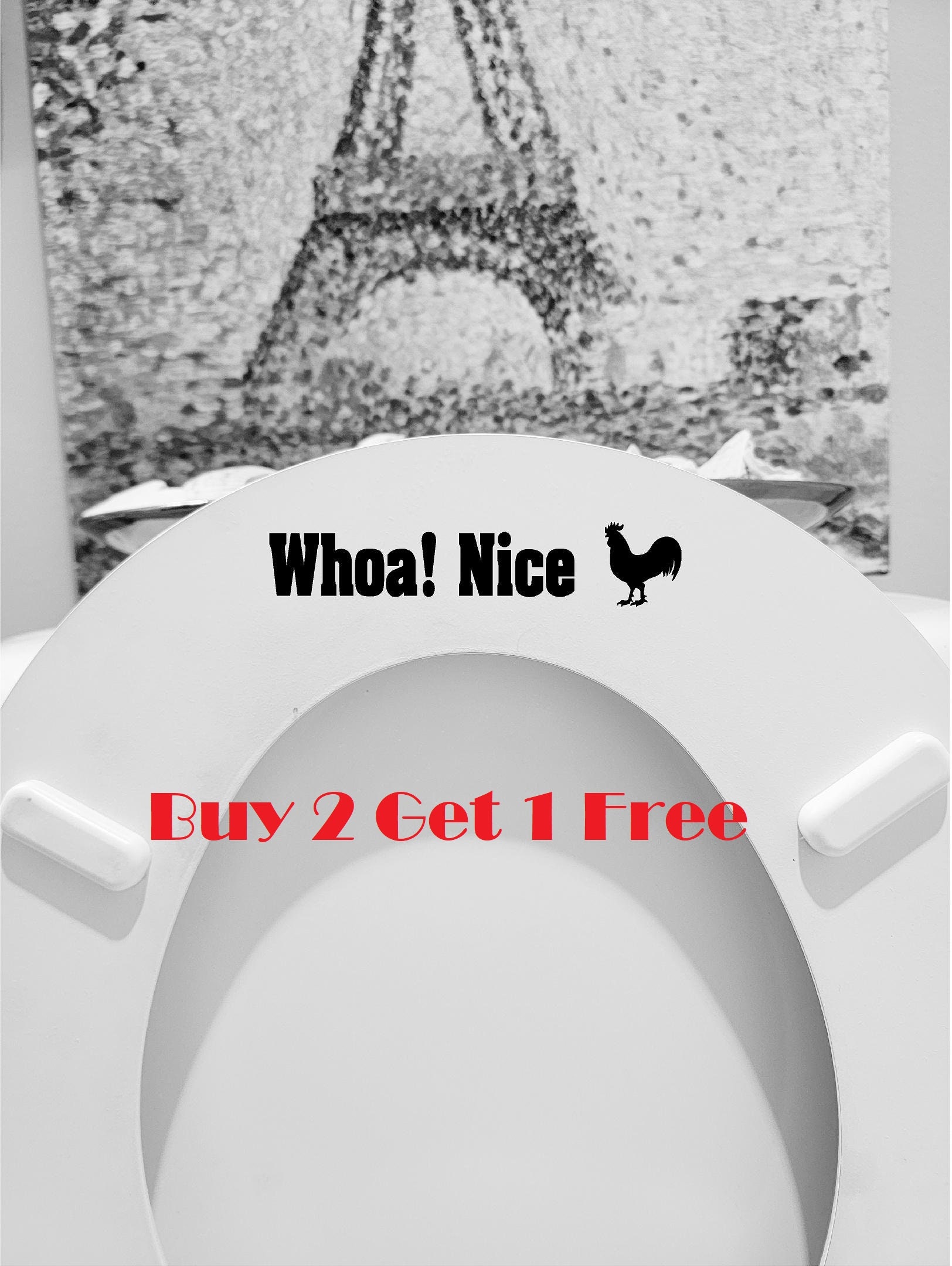 FUNNY DECAL - Whoa! Nice Rooster - 5" Vinyl Sticker Decal for Toilet ...