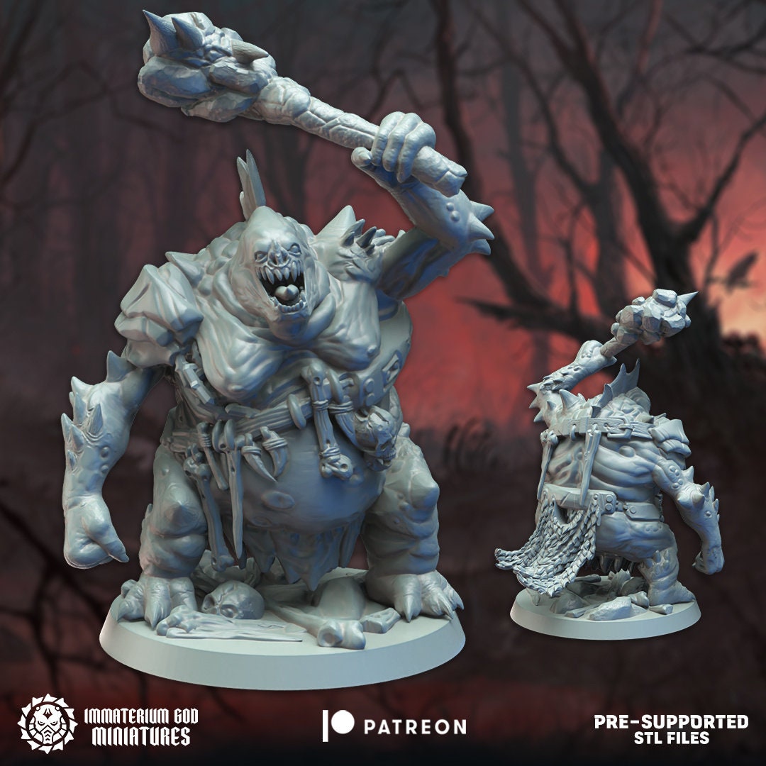Bone Collector Troll - in 8k - by Immaterium God 50mm Base - Etsy