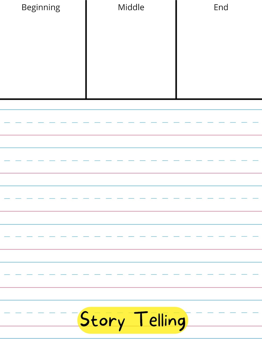 1st Grade Story Telling Worksheet - Etsy