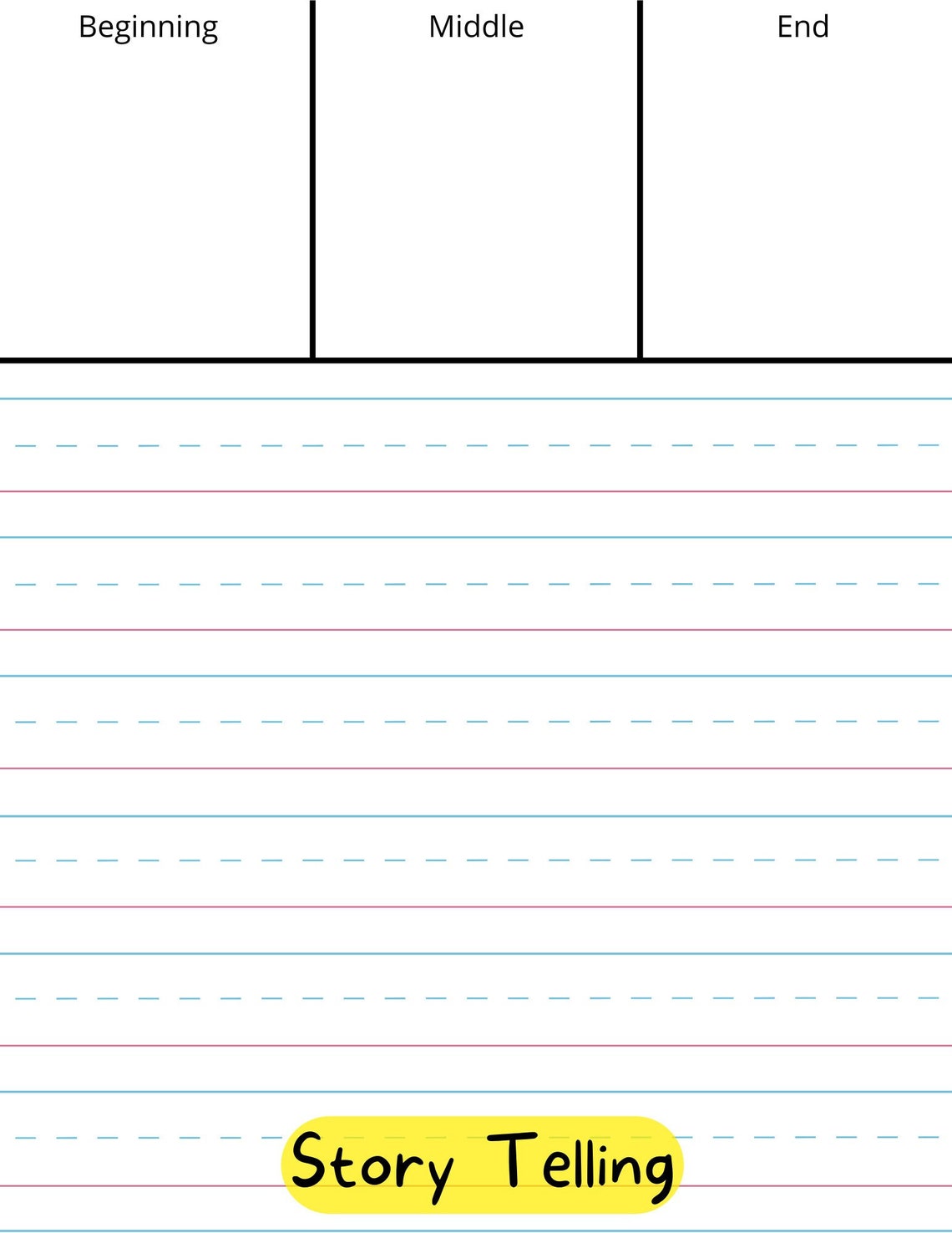 1st Grade Story Telling Worksheet - Etsy