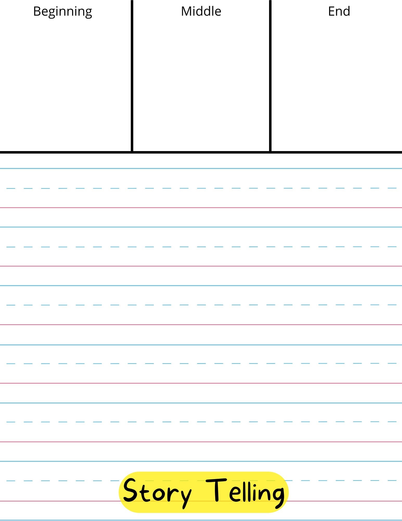 1st Grade Story Telling Worksheet - Etsy