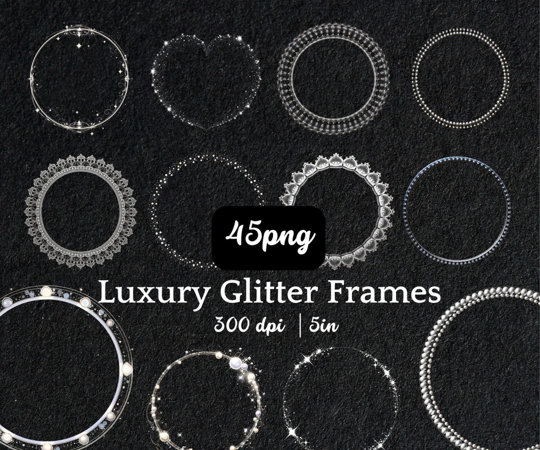 Luxury Glitter Circle Frame PNG Transparent Background, Elegant Diamond ...