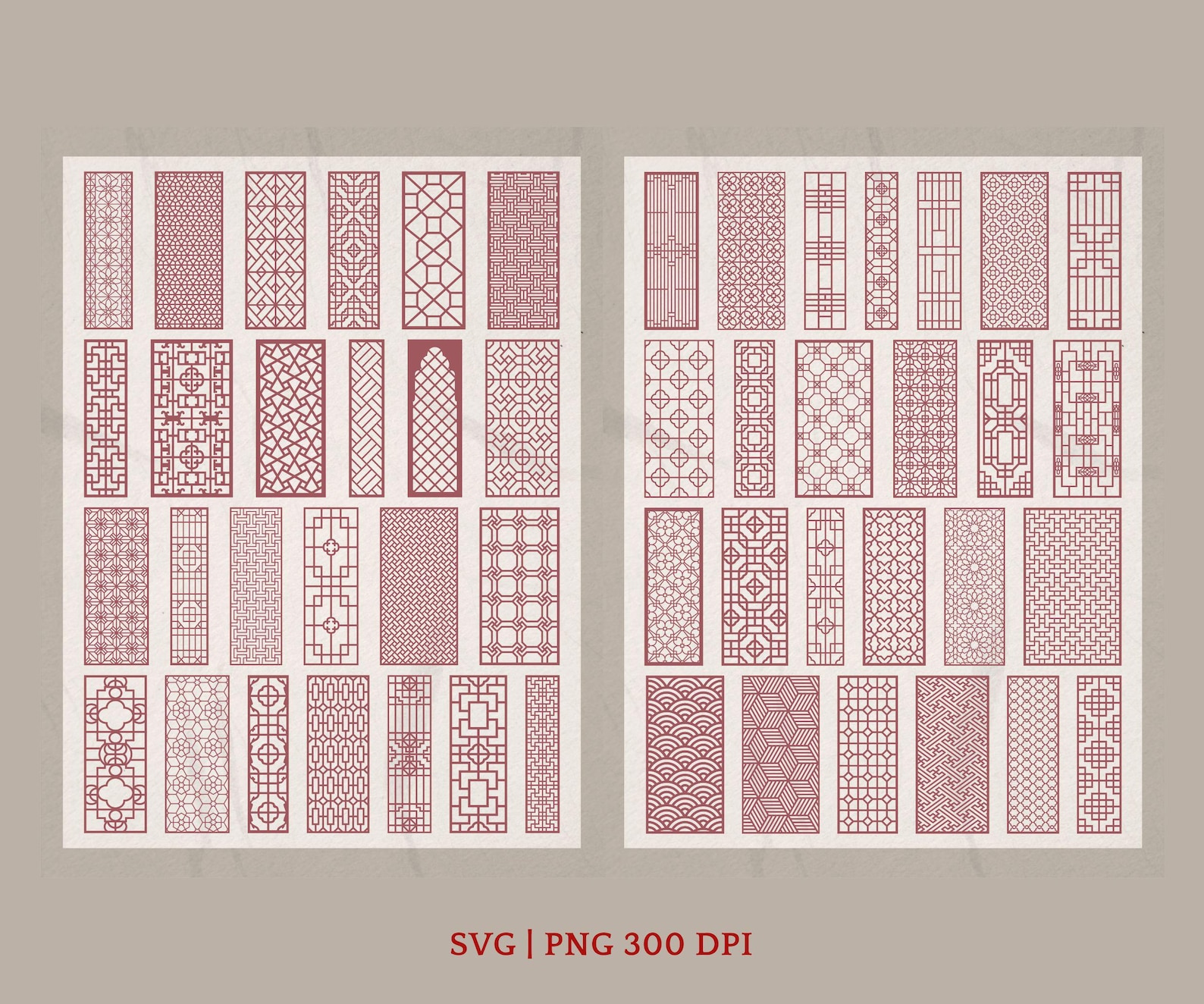 Chinese Lattice Window Patterns 350+ SVG PNG Digital Download for Laser ...