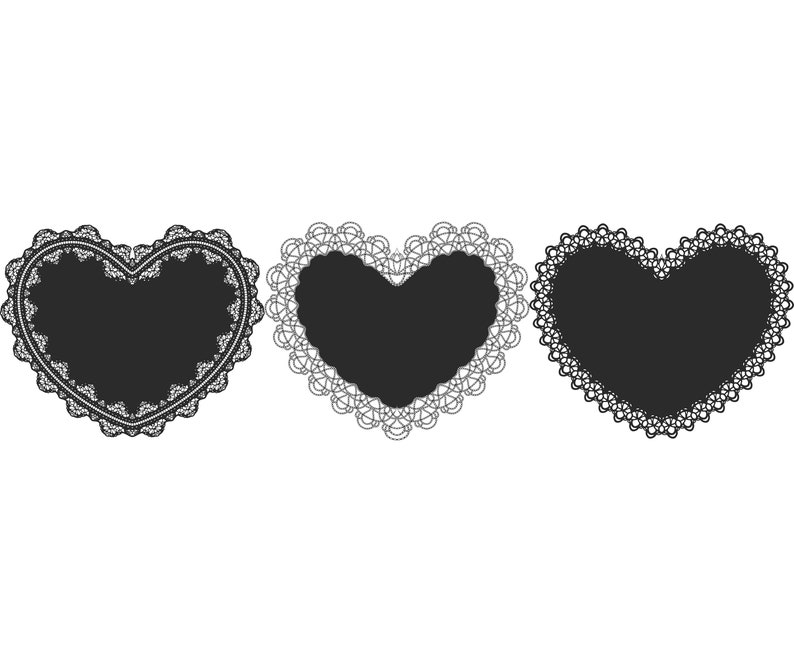 Floral Lace Heart Doily Svg-vol.2, Vintage Antique Decorative Heart ...