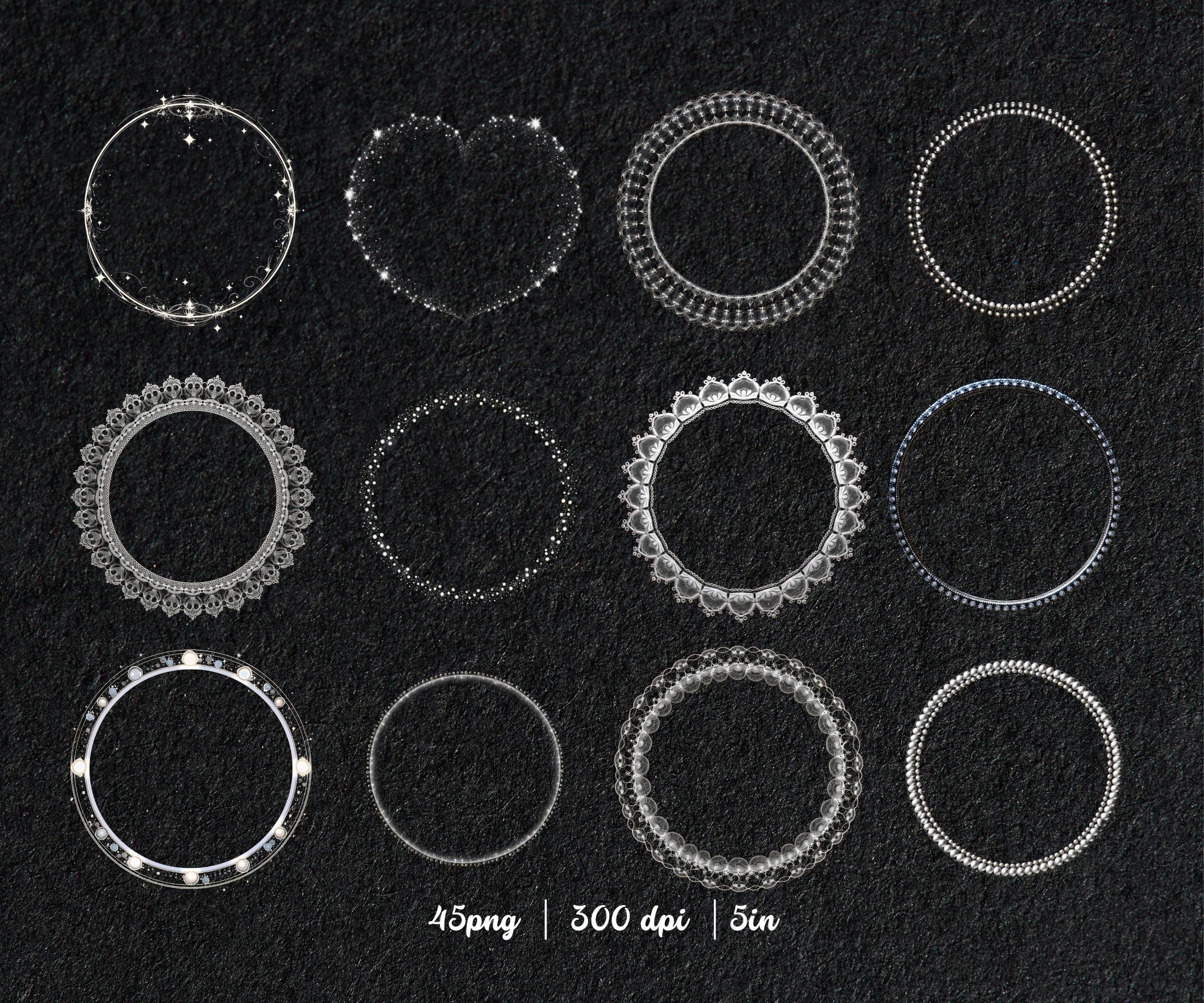 Luxury Glitter Circle Frame PNG Transparent Background, Elegant Diamond ...