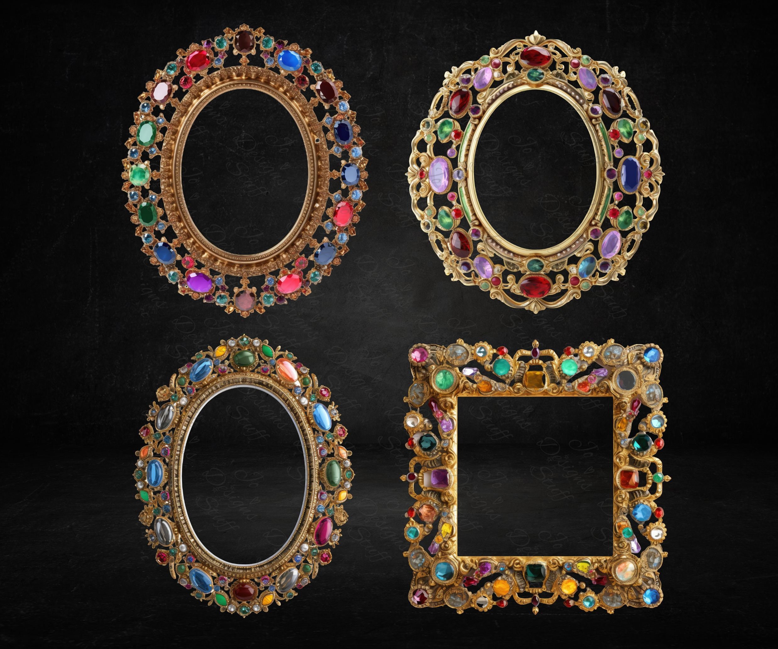 Gemstone & Jewelry Frames Printable Elegant Frames Junk - Etsy