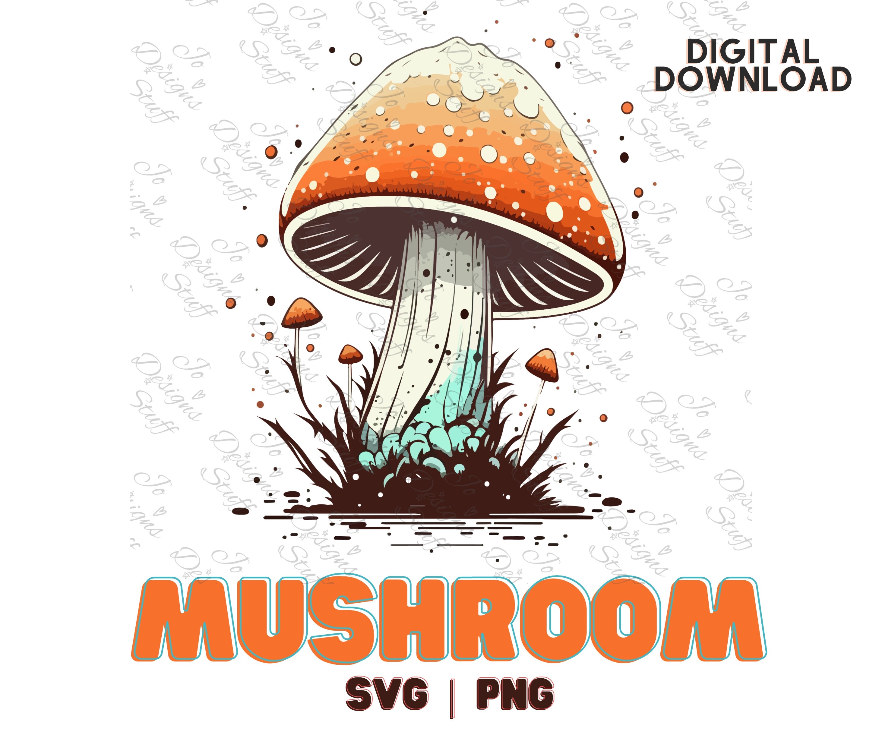 Mushroom Svg, Colorful Fungus Svg, Cartoon Mushroom Clipart, Mushroom ...