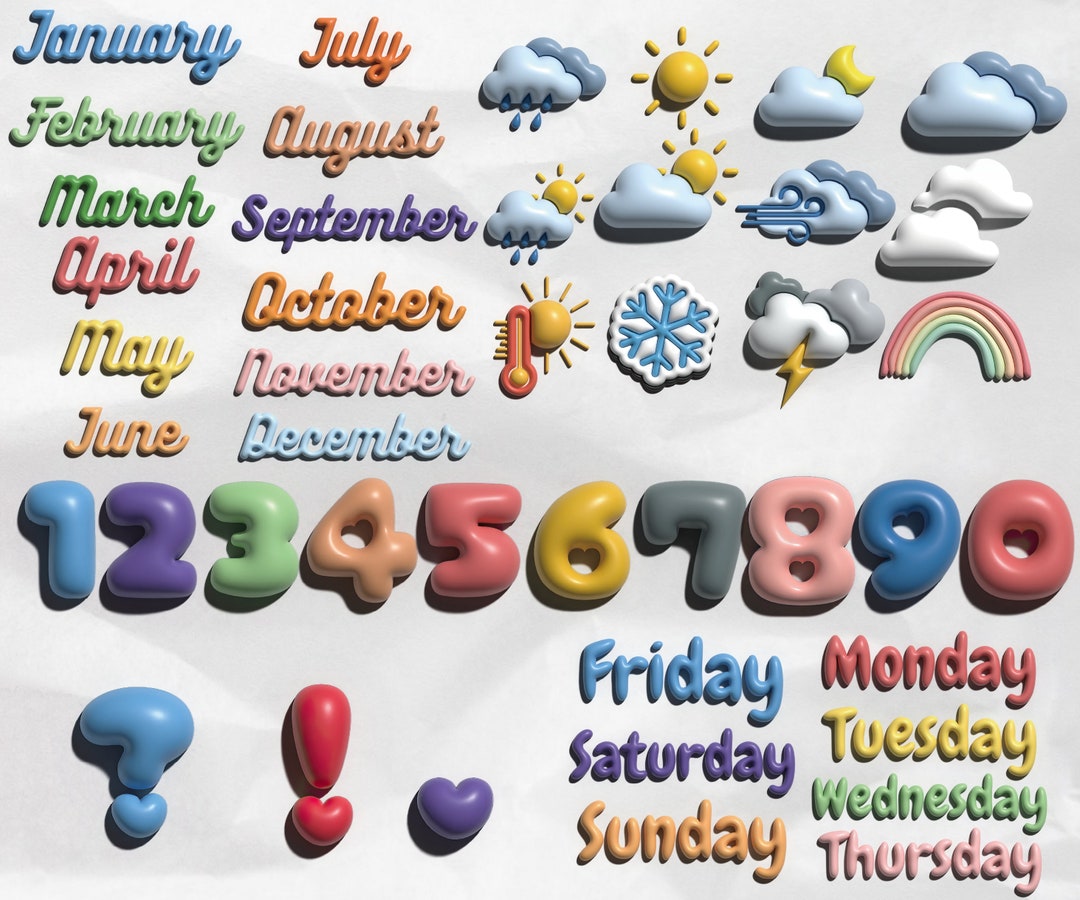 3D Stickers for Digital Notebooks - Cute and Realistic Everyday ...