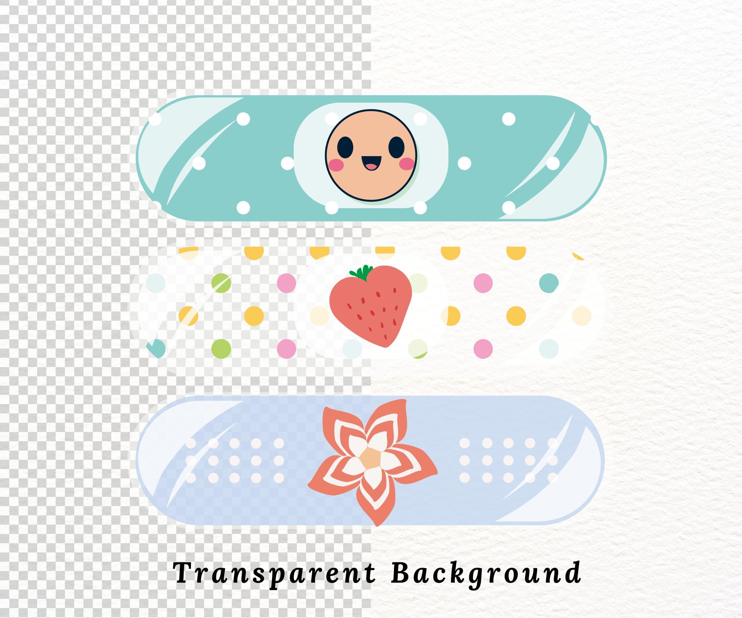 Pastel Bandage Clipart PNG Digital Download Cute Kawaii Bandaid ...