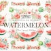 Watermelon Watercolor Clipart, Decorative Frame, Line, Leaf, Fruit ...