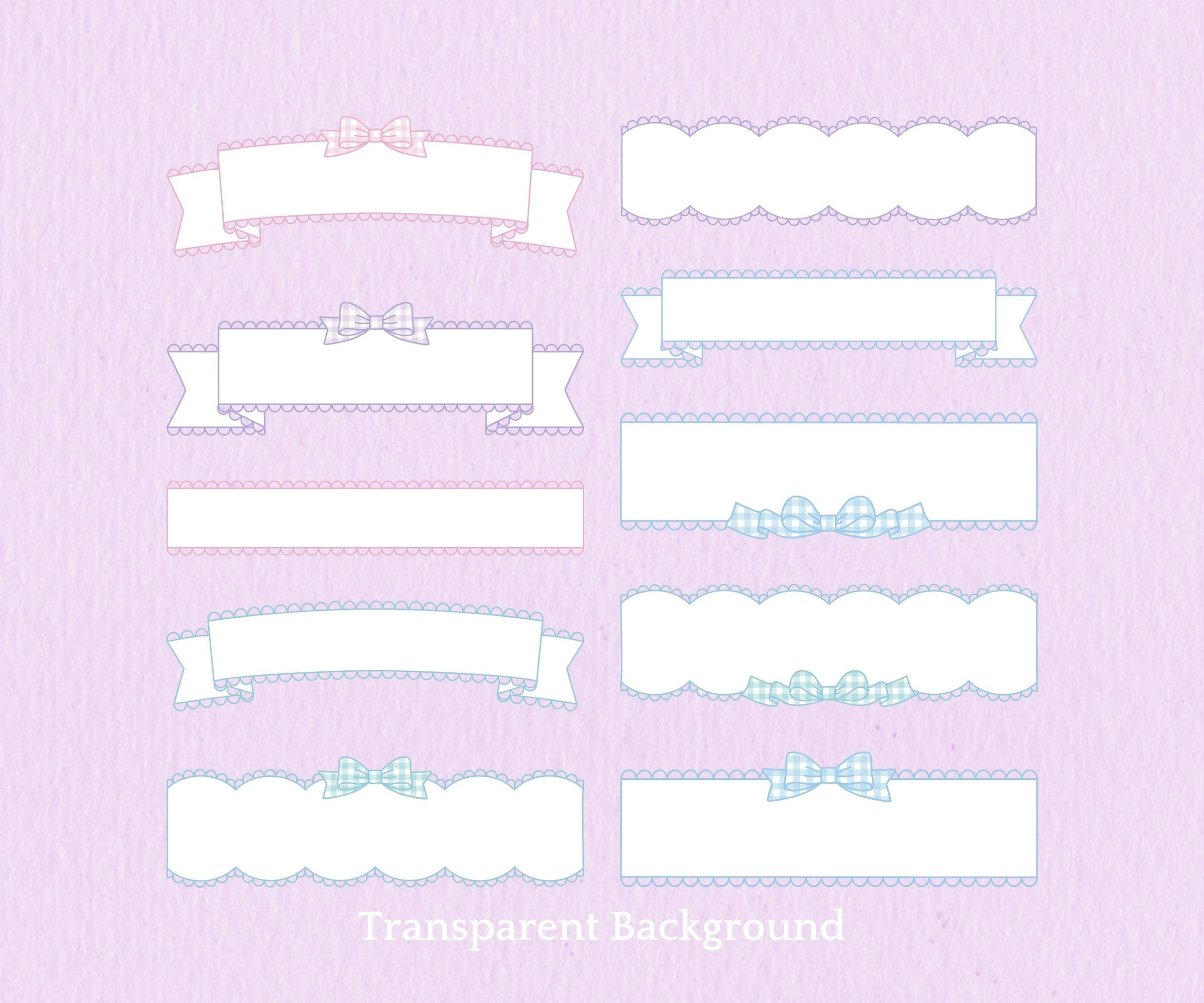 Coquette Bow Clipart SVG and PNG Lace Heart Frames Kawaii Ribbon Bows ...