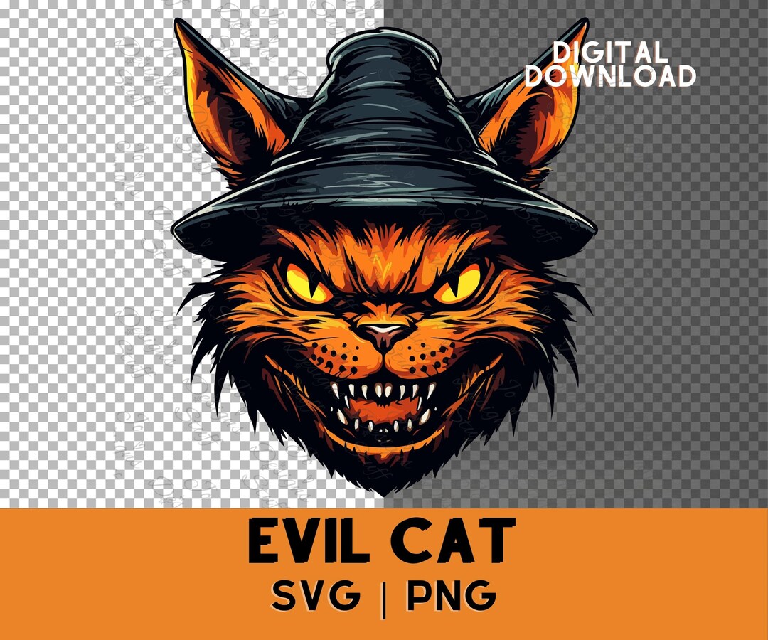 Black Cat Svg, Angry Cat Svg, Devil Cat Svg, Grumpy Cat Svg, Spooky Cat ...