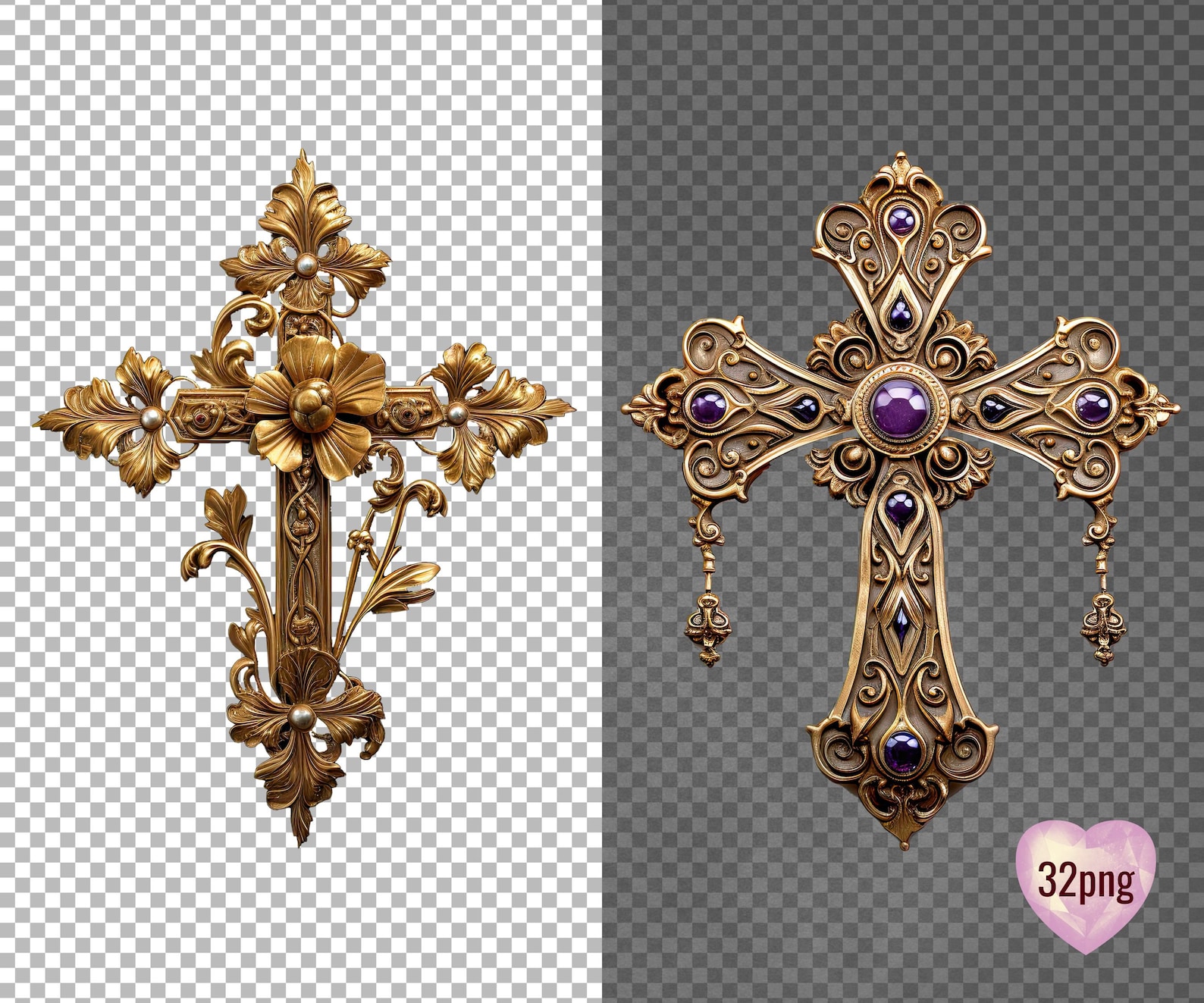 Metal Cross Clipart,vintage Victorian Engraved Gold Cross Pendant With ...