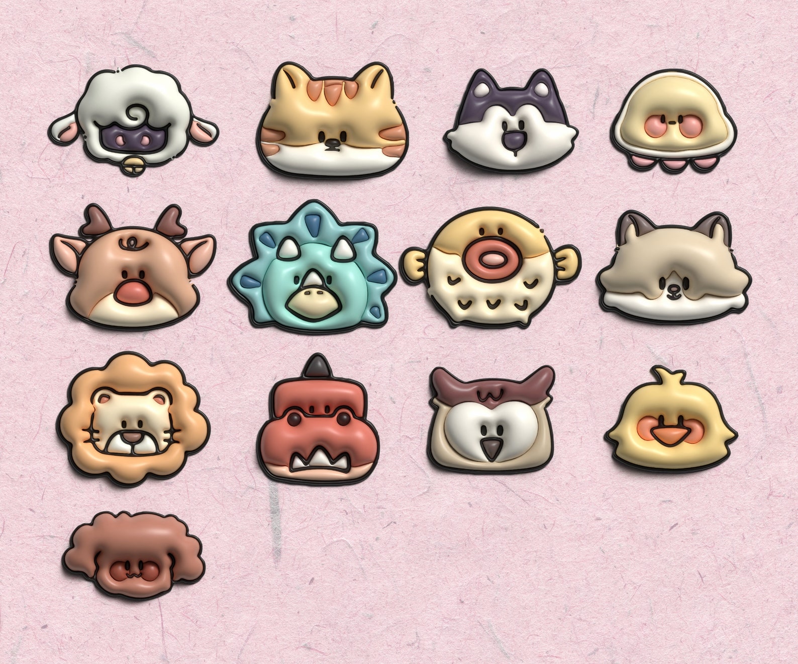 3D Animal Stickers for Digital Notebooks, 57 Colorful Realistic Cute ...