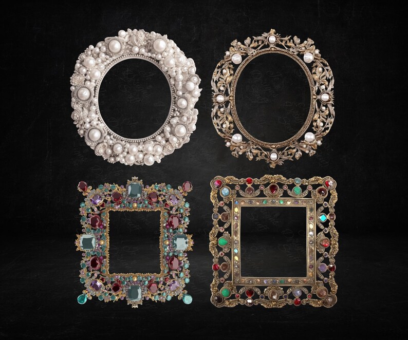 Gemstone & Jewelry Frames Printable Elegant Frames Junk - Etsy