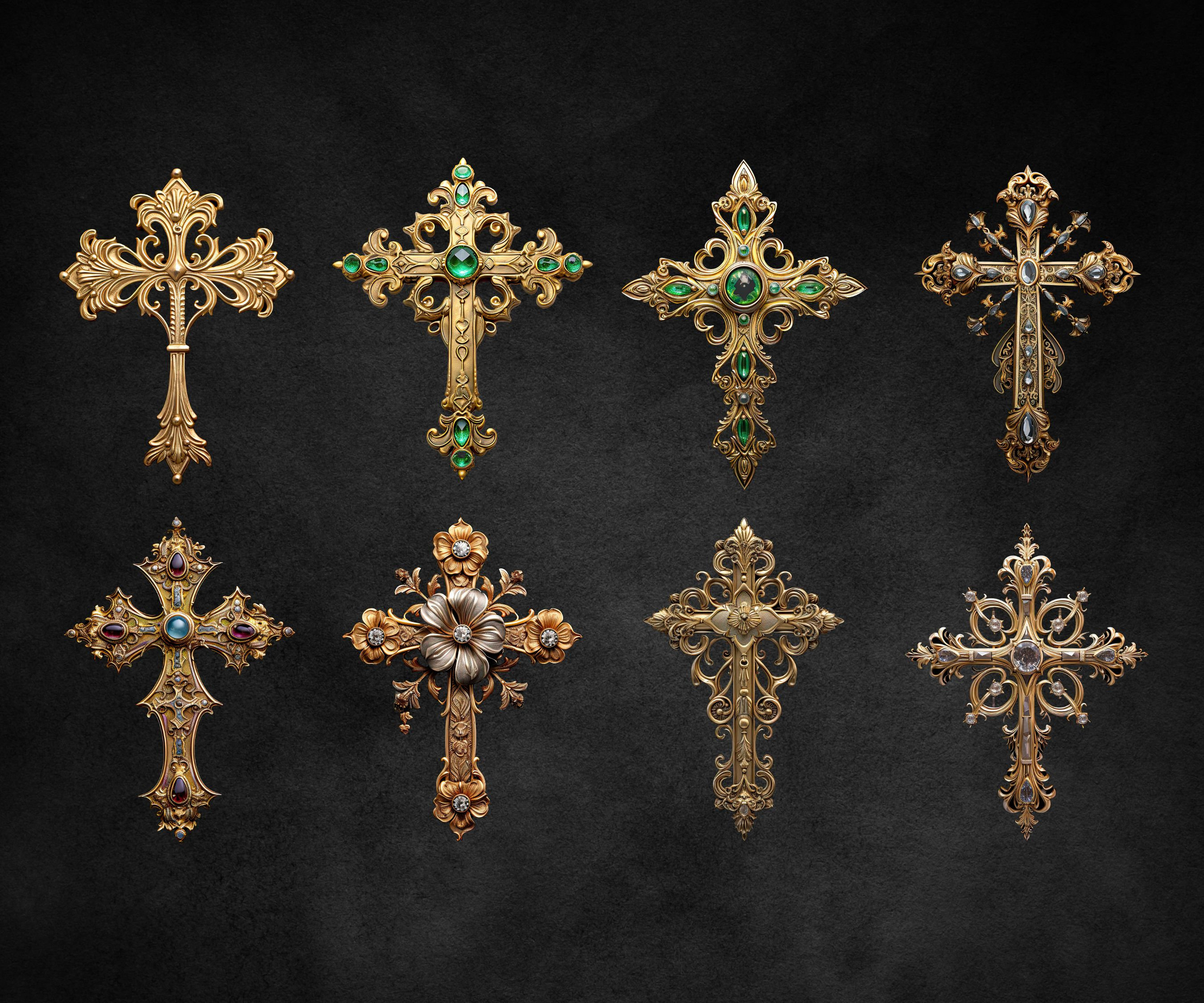 Metal Cross Clipart,vintage Victorian Engraved Gold Cross Pendant With ...