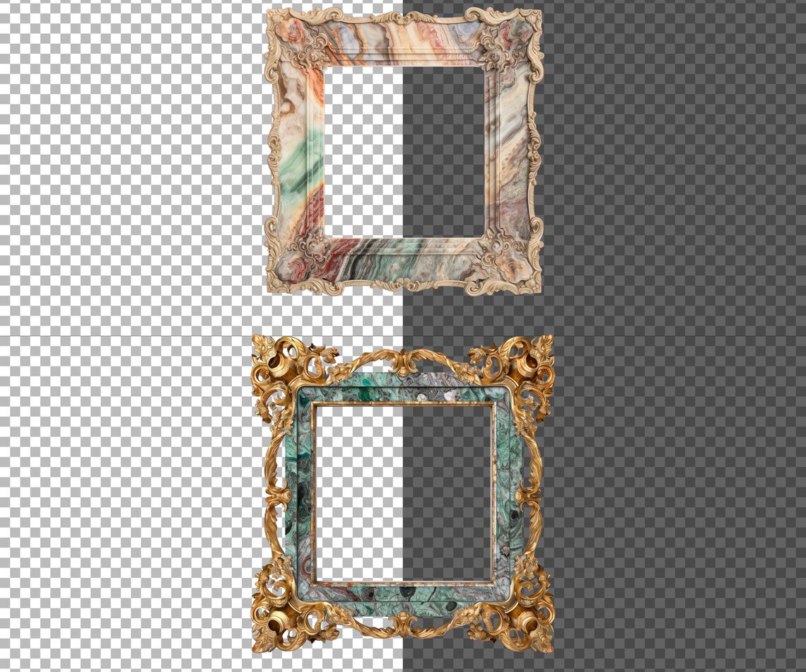 Marble Texture Frames Clipart - Printable Elegant Frames, Junk Journal ...