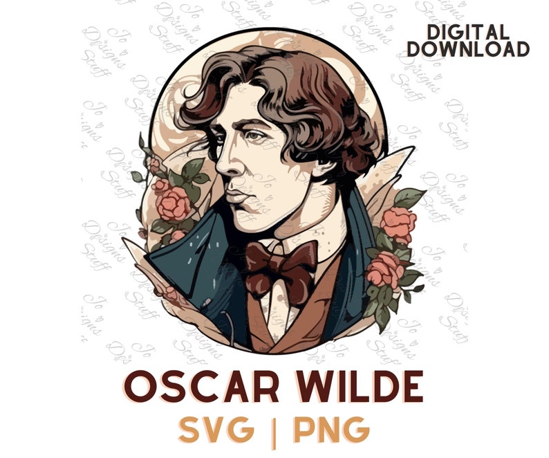 Oscar Wilde Svg Png, Cartoon Portrait Clipart Vector, Cut Out Files Png ...