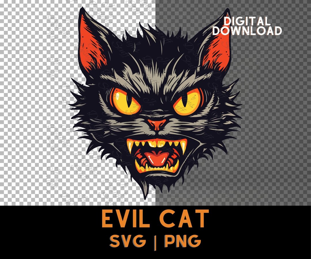 Black Cat Svg, Angry Cat Svg, Devil Cat Svg, Grumpy Cat Svg, Spooky Cat ...