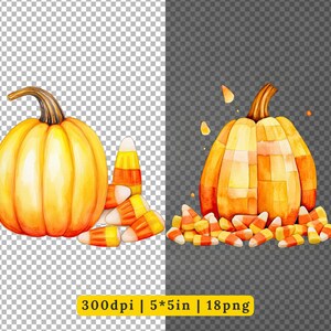 Candy Corn Clipart PNG Cute Cat Halloween Sweets Digital Download, Fall ...