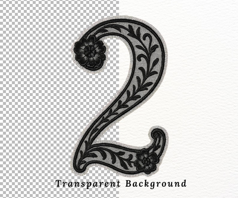 Black Lace Number PNG Digital Download 10 Gothic Lace Numbers Clipart ...