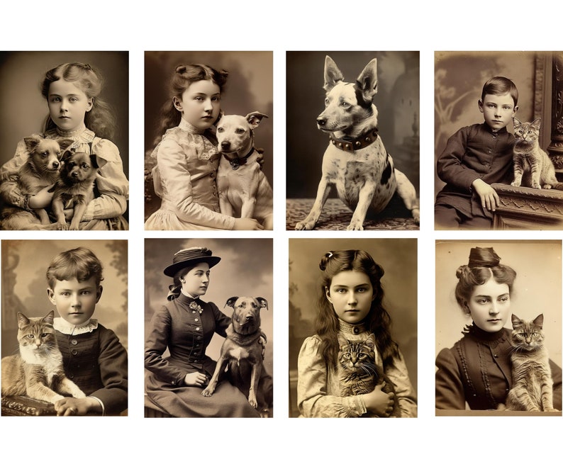 Victorian Old Vintage Photos With Pets Junk Journal - Etsy