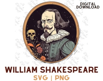 William Shakespeare Svg Png, Cartoon William Shakespeare Clipart Vector ...