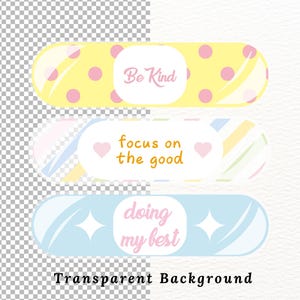 Pastel Bandage Clipart PNG Digital Download Cute Kawaii Bandaid ...